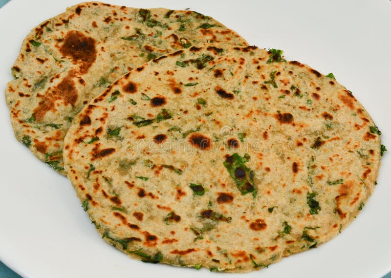Indian Parantha (stuffed Indian Bread) Stock Photo - Image of round ...