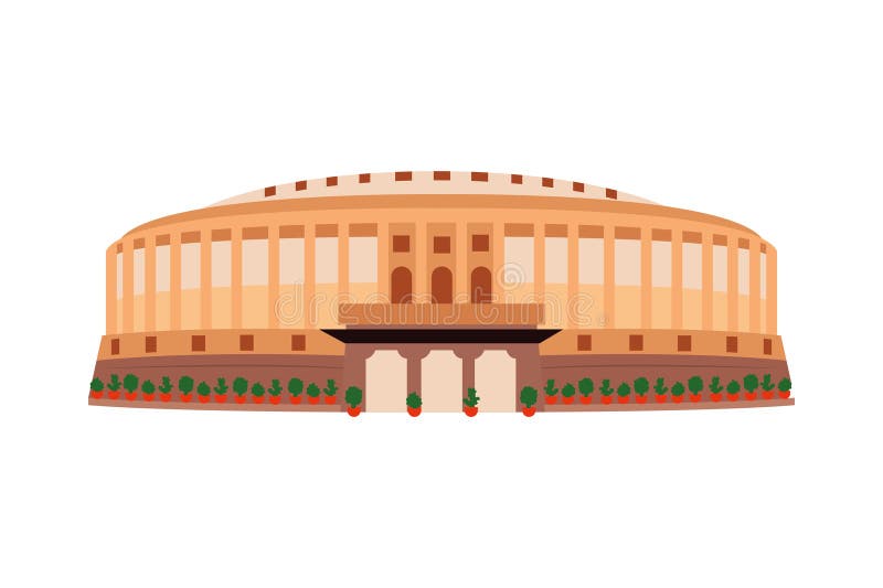 Indian Parliament Design Traditional Stock Vector - Illustration of ...