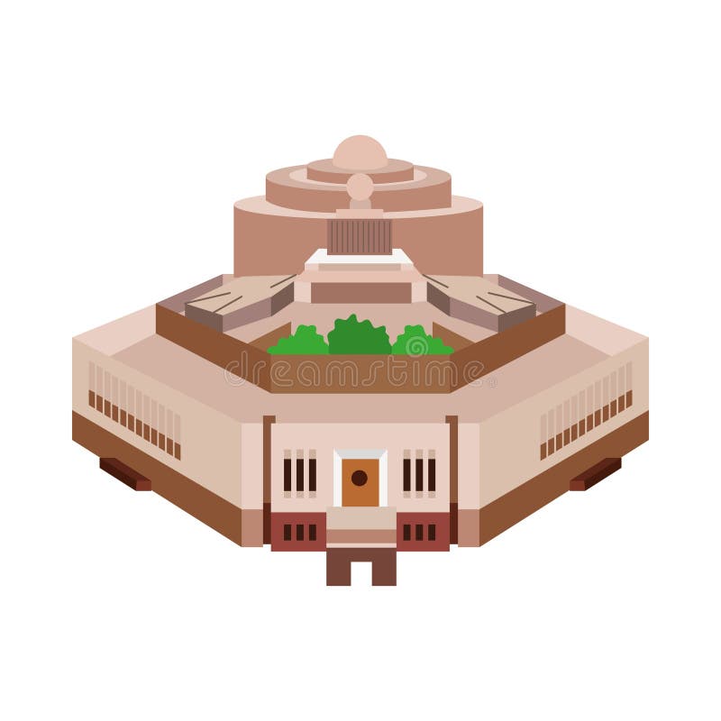 Indian Parliament New Government Complex Stock Vector - Illustration of ...