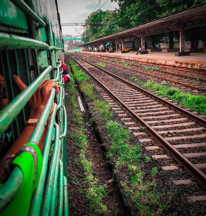 Indian Passenger Train and Platform Stock Photo - Image of clouds ...
