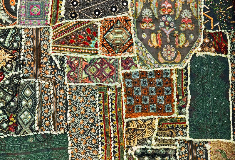 Indian patchwork carpet stock photo. Image of parrot - 24793510