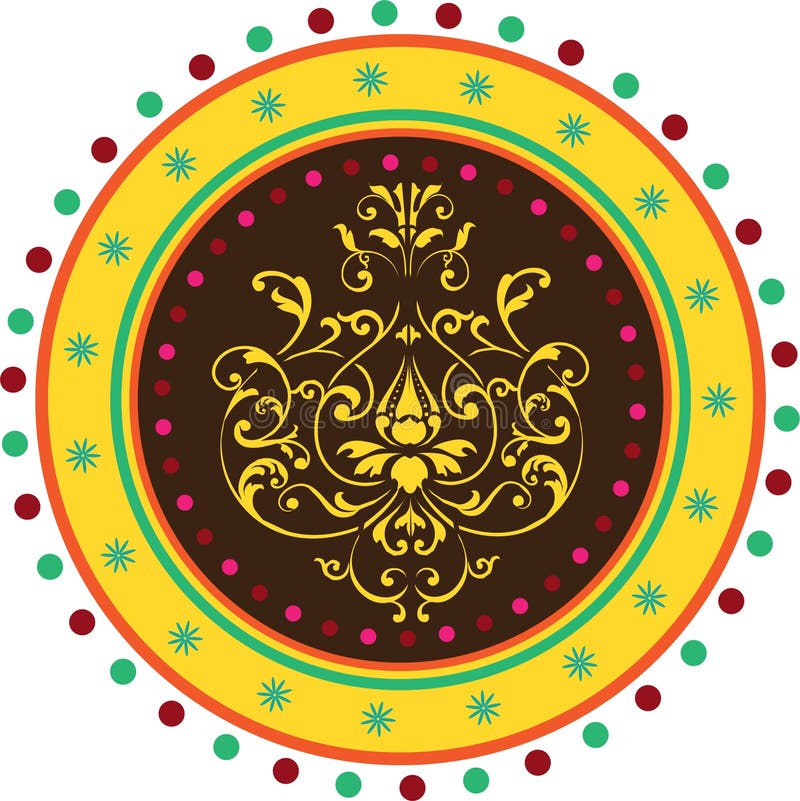 Colorful Indian pattern stock vector. Illustration of asia - 29785125