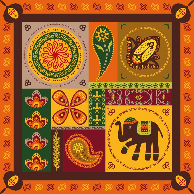 Indian pattern stock vector. Illustration of scroll, decoration - 25422131