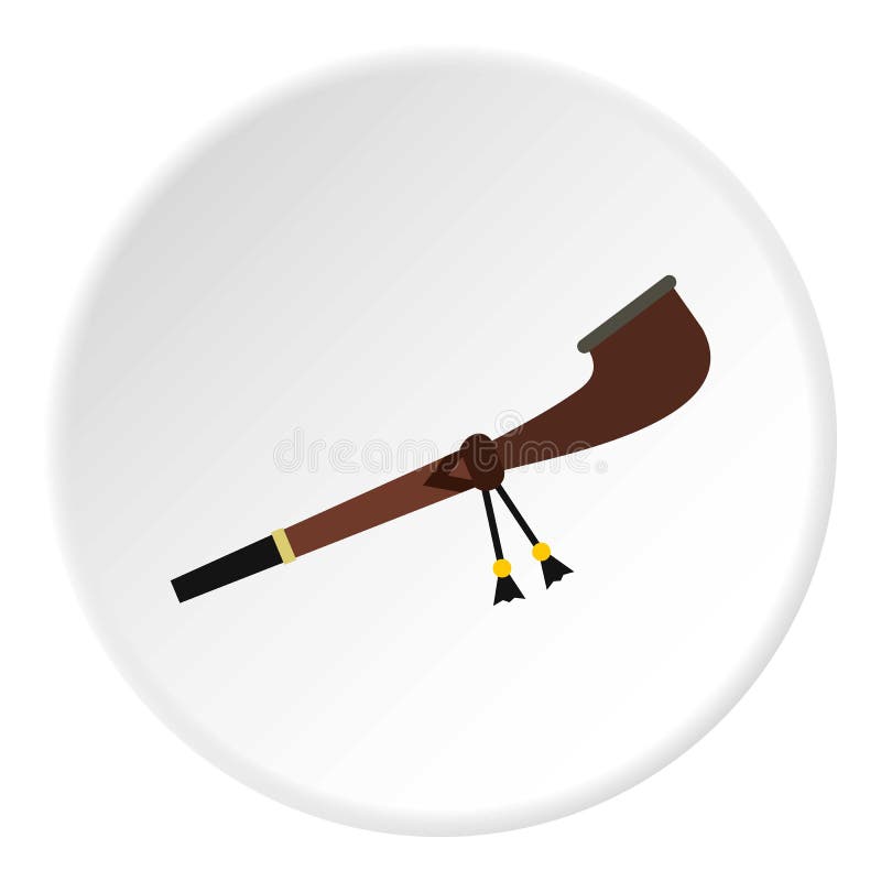 Indian Peace Pipe Icon Circle Stock Vector - Illustration of apache ...