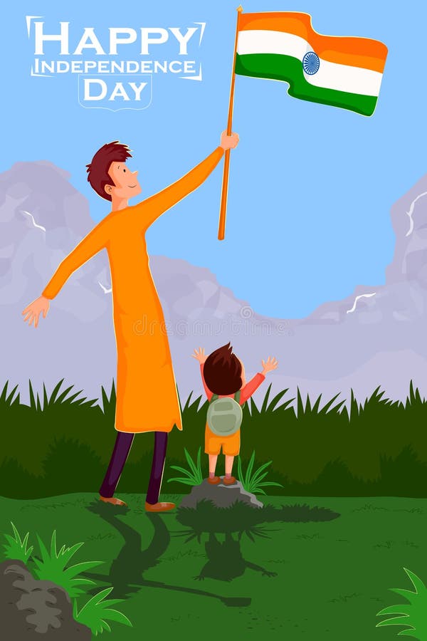 Indian People Celebrating Happy Independence Day India Stock ...