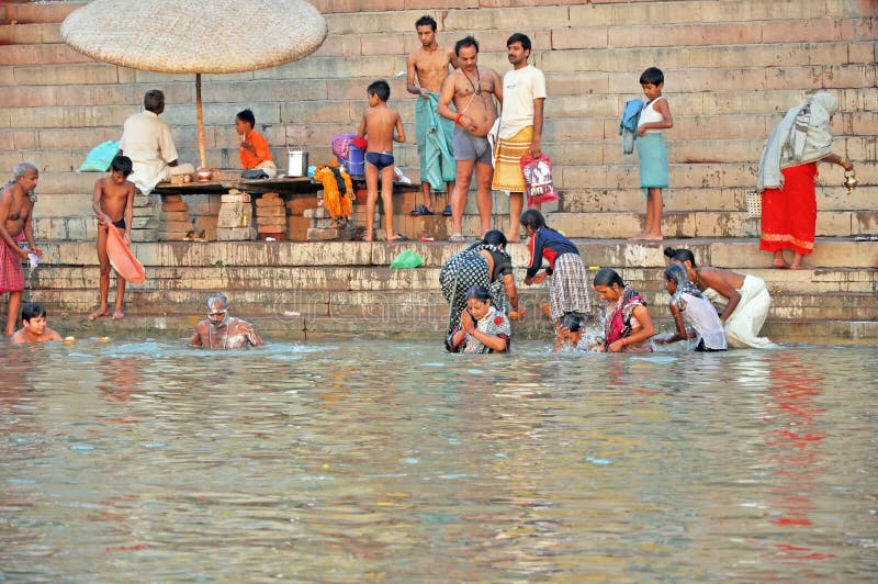 Indian People in Holy Varanasi Editorial Photography - Image of ganga ...