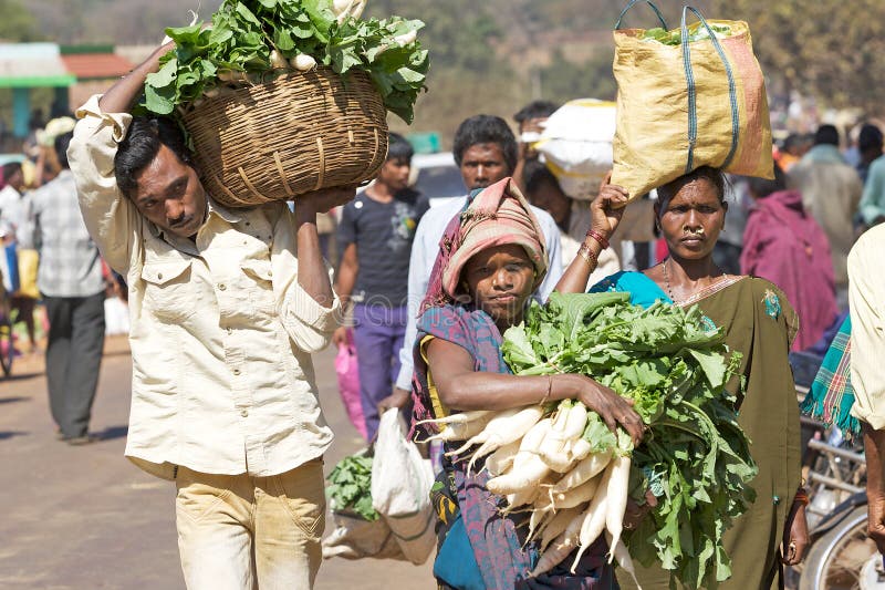 Indian People at the Market in the Rural Area Editorial Image - Image ...
