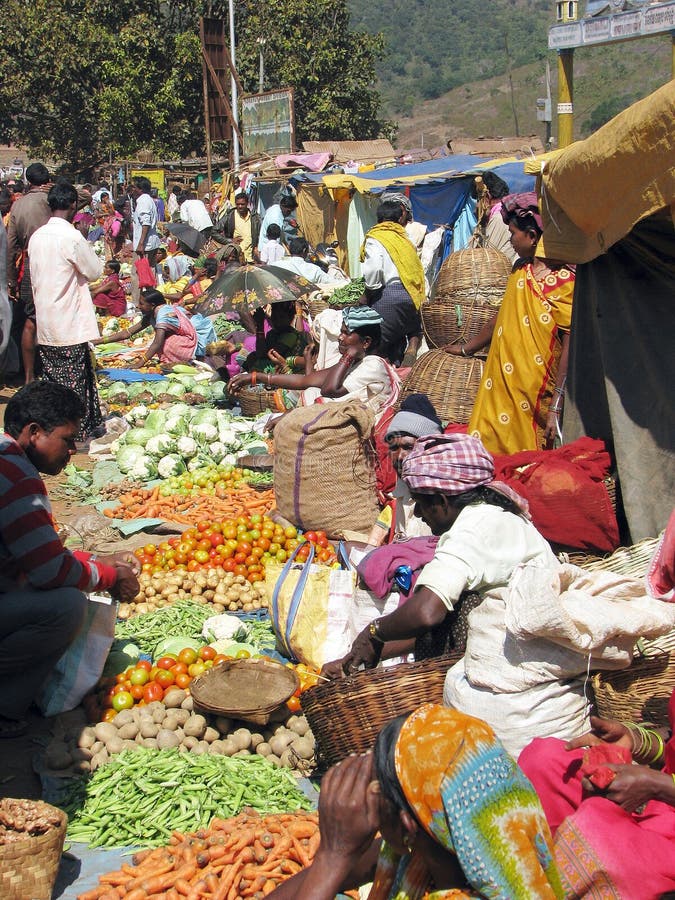 Indian People in the Rural Area Market Editorial Photography - Image of ...