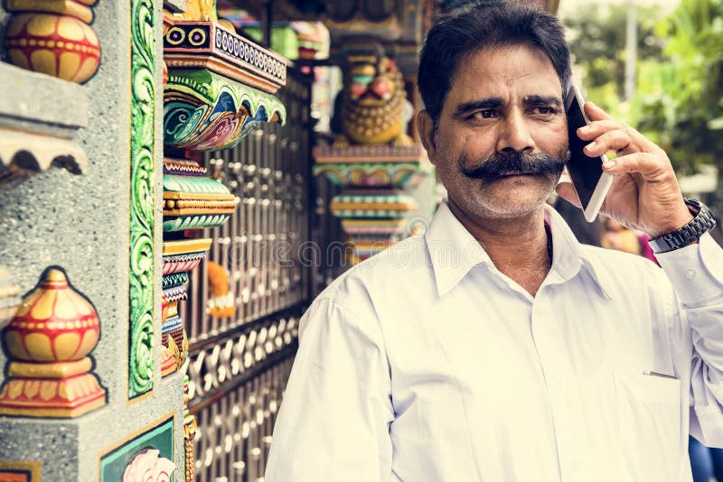 Indian People Using Mobile Phone Stock Photo - Image of cellphone ...