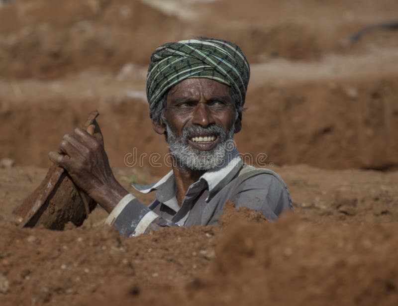 Indian Person Working on a House Construction in India 2020 Editorial ...