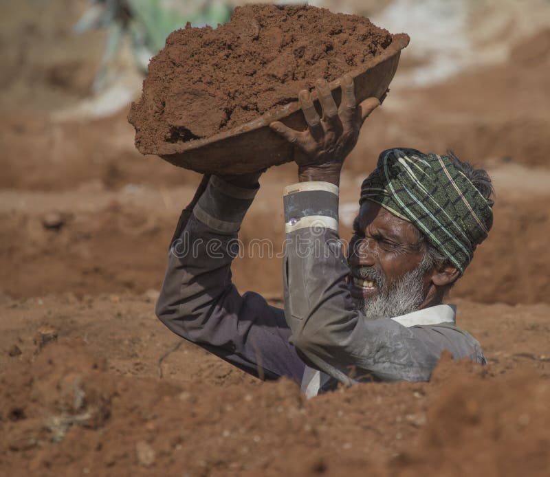Indian Person Working on a House Construction in India 2020 Editorial ...