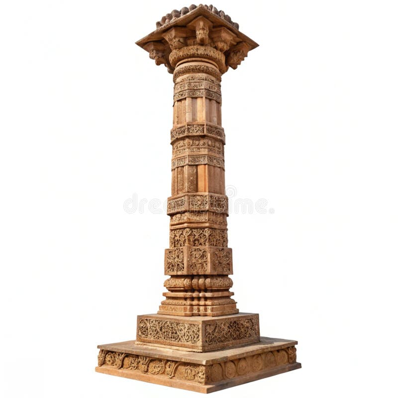 Indian Pillar Isolated on White Background Stock Illustration ...
