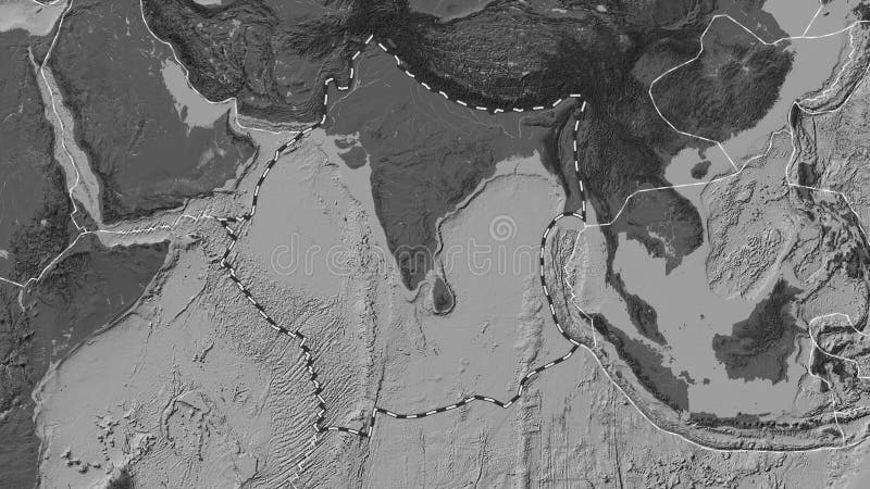 Indian Plate Dashed. Patterson Cylindrical. Bilevel Stock Illustration ...