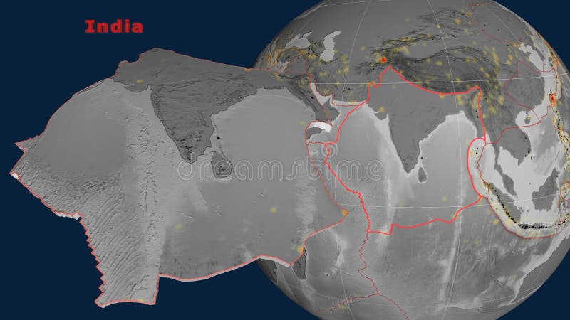 Indian Tectonic Plate - Raster. Physical Stock Illustration ...