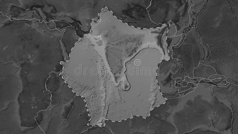 Indian Plate Extracted. Patterson Cylindrical. Grayscale Stock ...