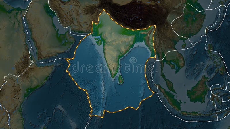 Indian Plate Highlighted. Fahey. Physical Stock Illustration ...
