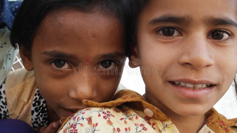 Poor Children Looking at the Camera and Smiling Stock Image - Image of ...