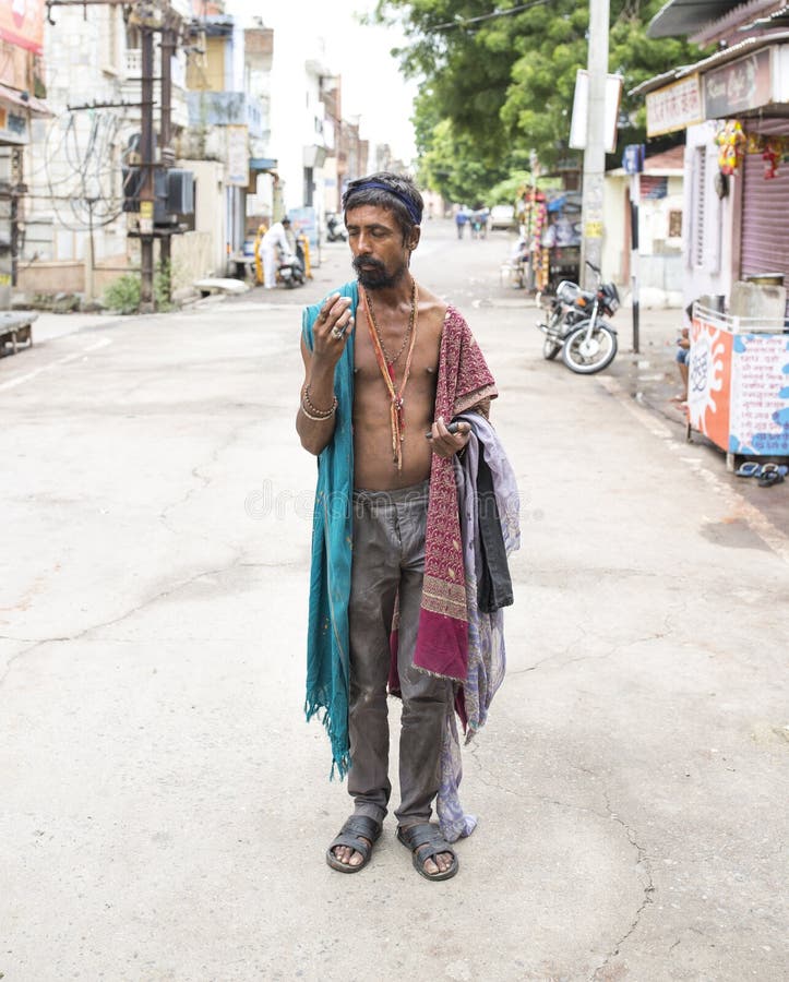 Indian poor man editorial image. Image of poor, morning - 78859965