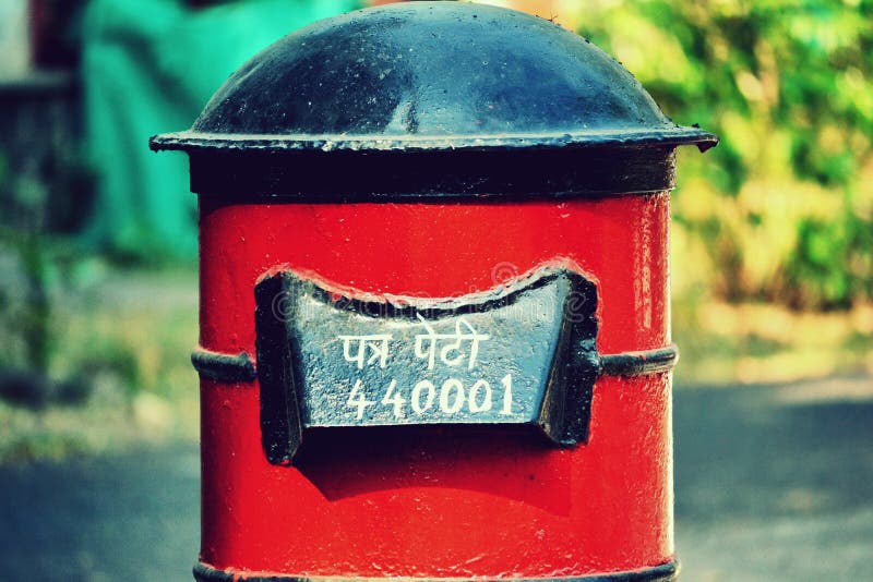 Indian Post Box stock photo. Image of pobox, hindi, writing - 70639650