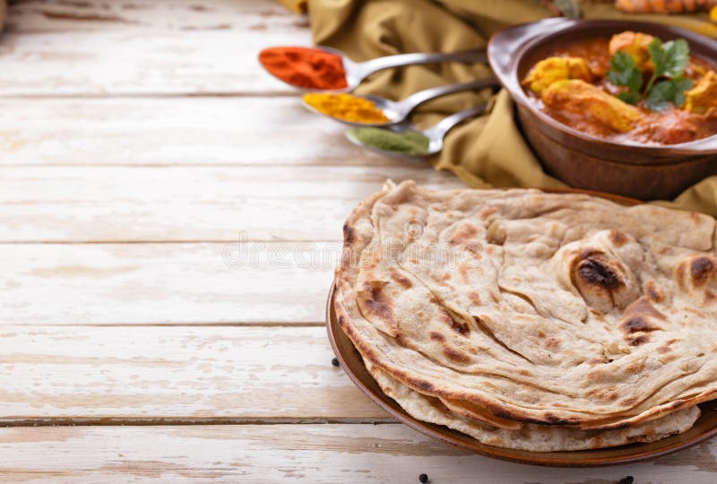 Indian Prata Bread and Chicken Curry Stock Image - Image of food ...