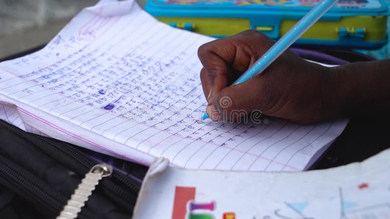 Indian Primary School Studying at Home. Indian Kid of Primary School ...