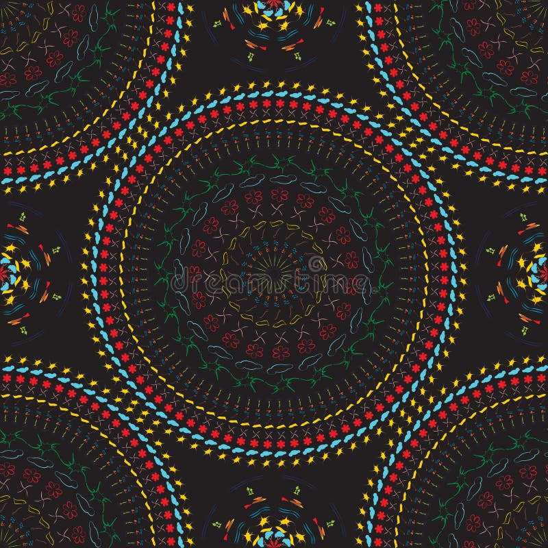 Indian Print Seamless Background Stock Vector - Illustration of mosaic ...