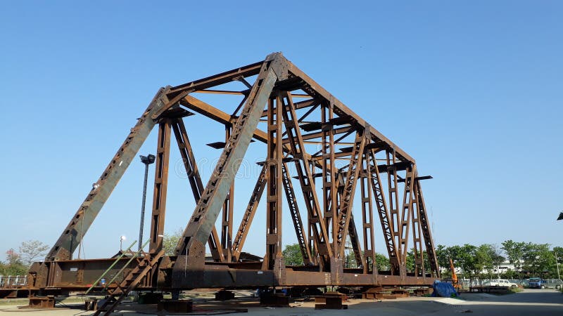 Indian Railway Bridge Open Web Girder Trail Assembly Stock Image ...