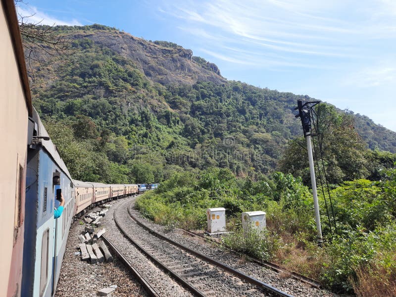 Indian Railway in the Mountains. Indian Railway Stock Image - Image of ...