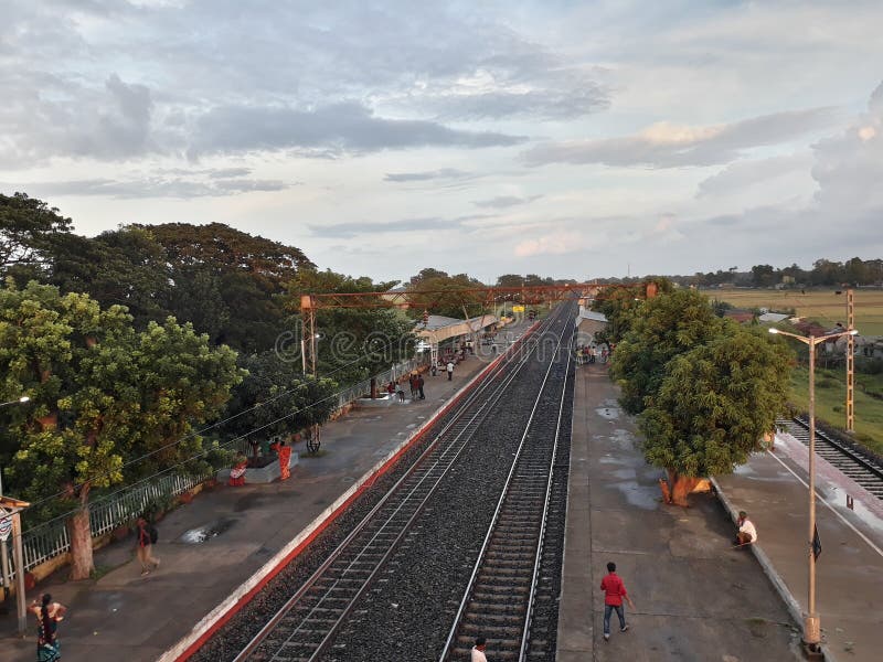Indian Railway Station on Top View, Railway Station in the India ...