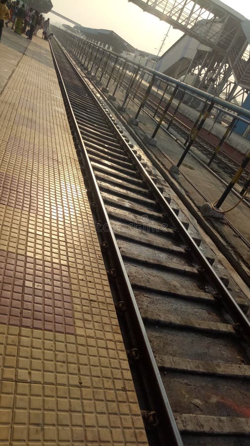 Indian Railway Train Track Staion Platform Broadgage Stock Image ...