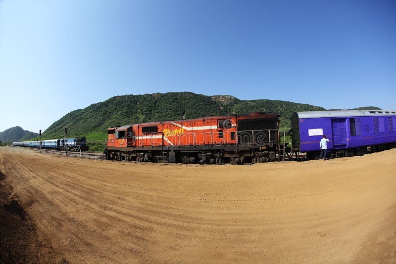 Indian Railways Station with Train, Platform, Overbridge & Nature 02 ...