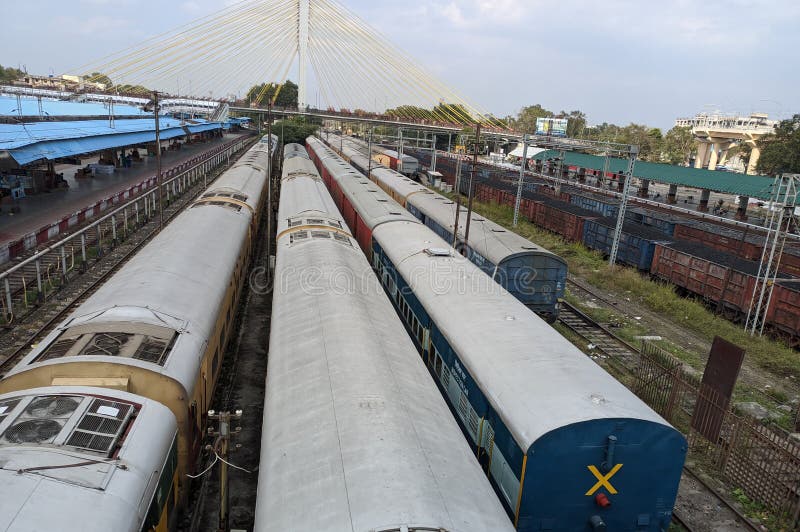 Indian Railways Station and Junction Stock Image - Image of transfer ...