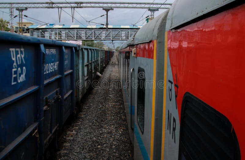 Indian Railways Train Departing from Station Editorial Stock Photo ...