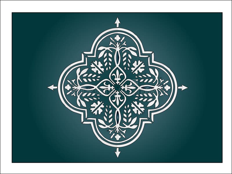 Indian Rangoli Seamless Pattern on Blue Background Stock Illustration ...