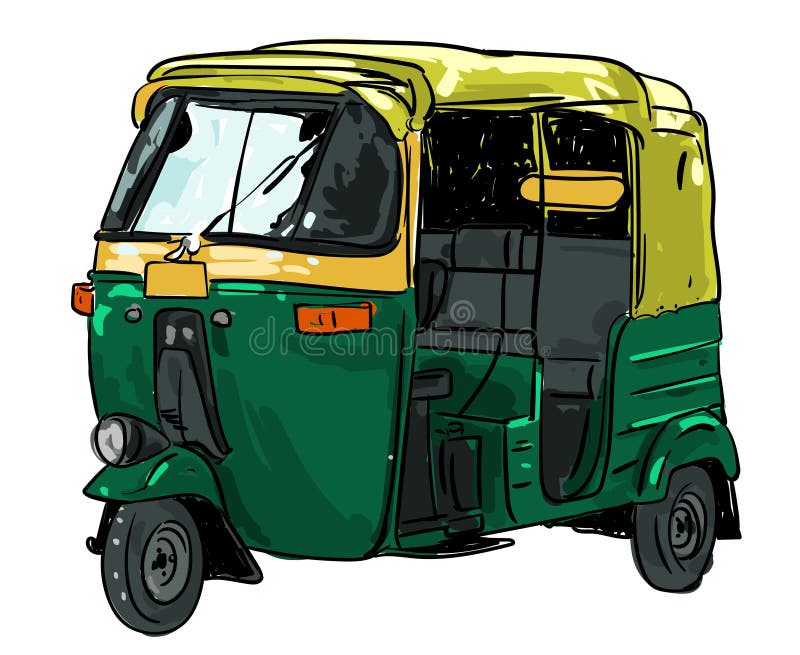 Indian rickshaw stock vector. Illustration of courier - 30377693