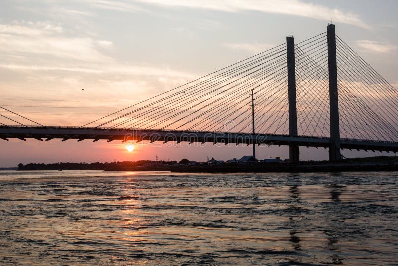 Indian River Inlet Bridge at Sunset Stock Image - Image of cloudscape ...