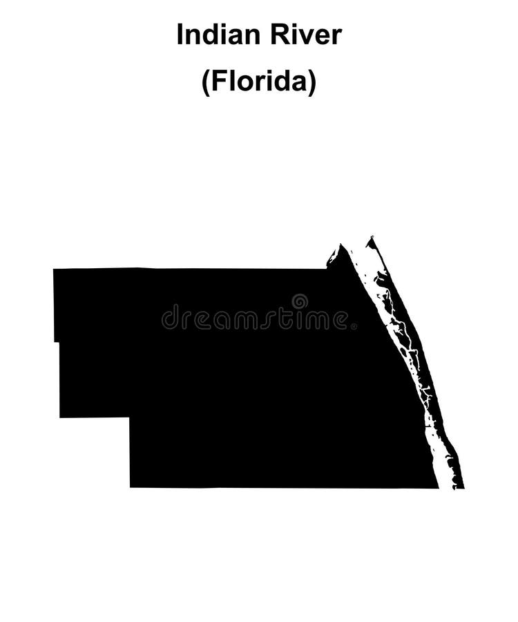 Indian River outline map stock vector. Illustration of boundary - 357889274