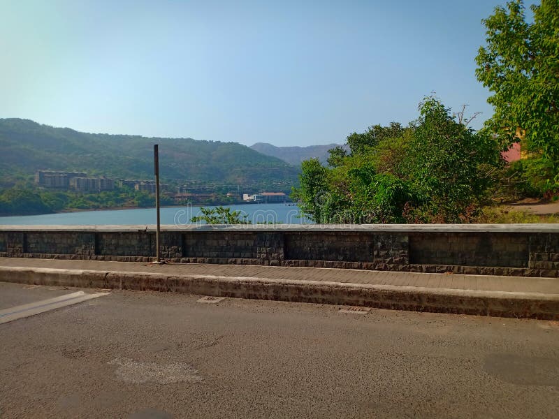 Indian road above dam stock photo. Image of infrastructure - 192295302