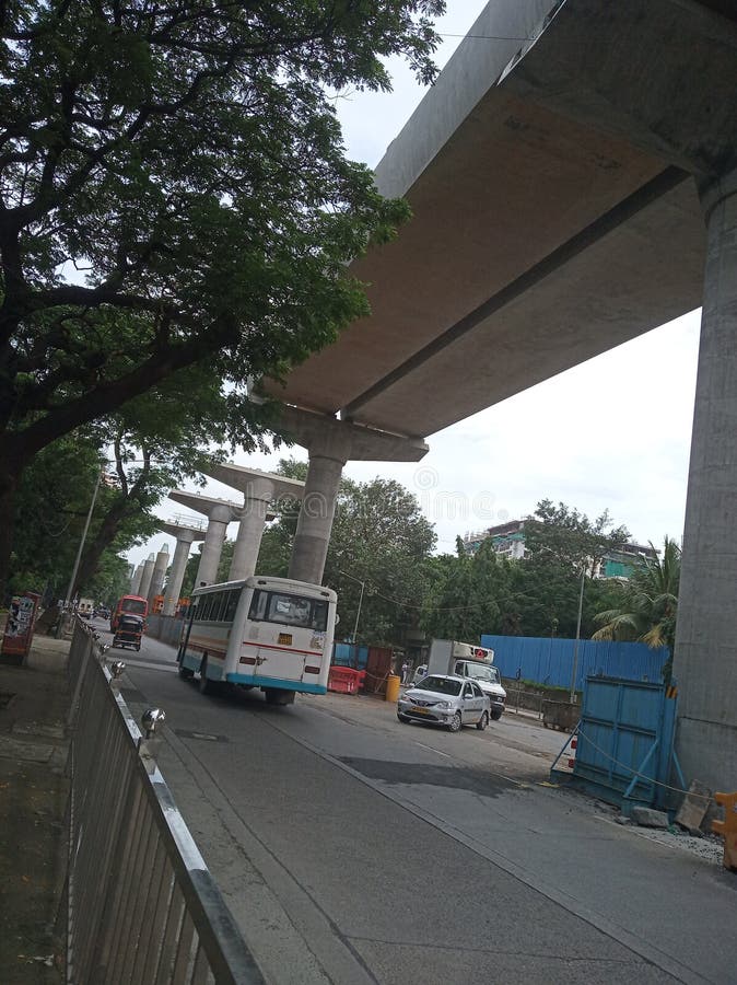 Indian Road Metro Railway Bridge Work in Progress Editorial Image ...