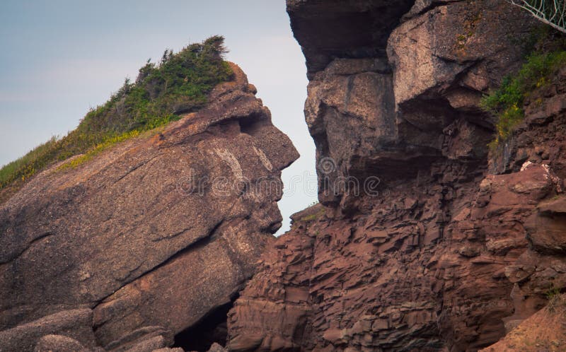Indian Rock Formation in Quebec Stock Photo - Image of background ...