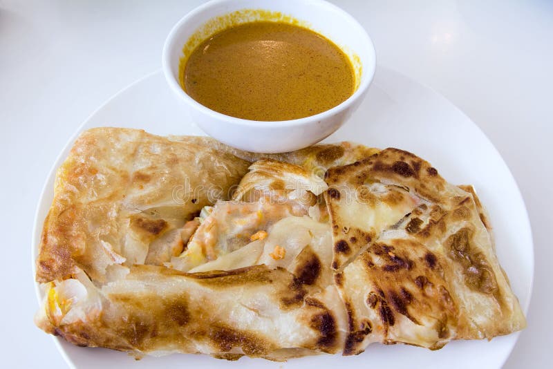 Indian Bread or Roti Telur with Curry Sauce Stock Image - Image of ...