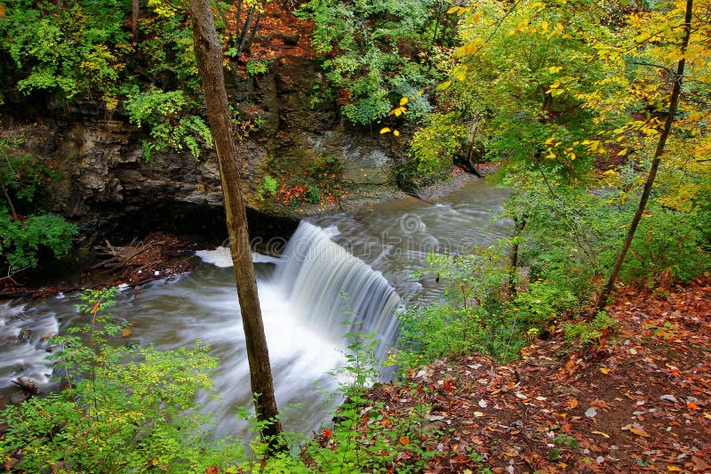 Indian Run Falls Park in Autumn, Dublin, Ohio Stock Photo - Image of ...