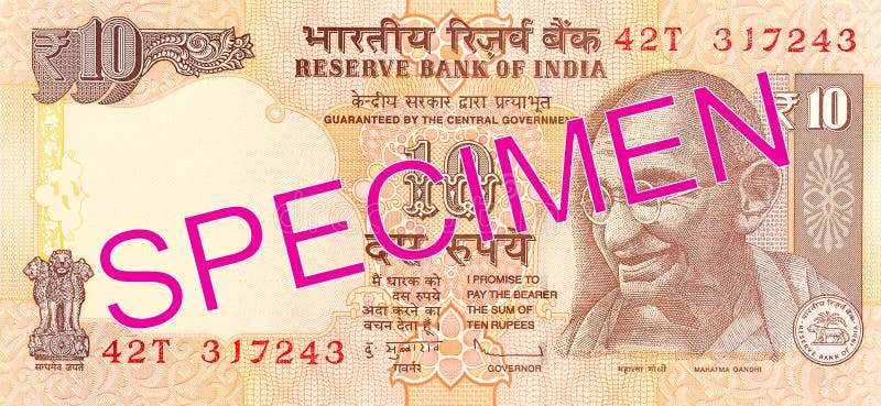 10 Indian Rupee Bank Note Obverse Stock Photo - Image of market ...