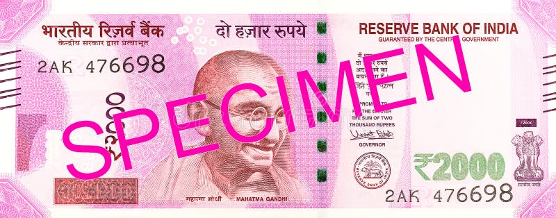2000 Indian Rupee Bank Note Obverse Stock Photo - Image of breakdown ...