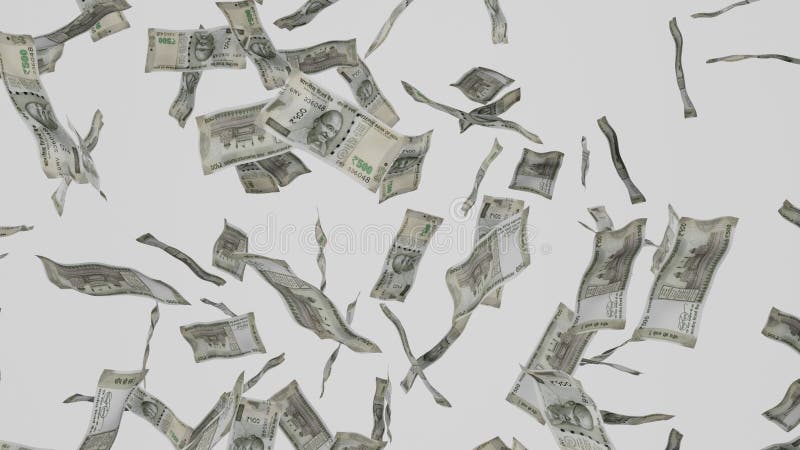 200 Indian Rupee Bills Falling Down. Banknotes. Money Rain Stock Video ...