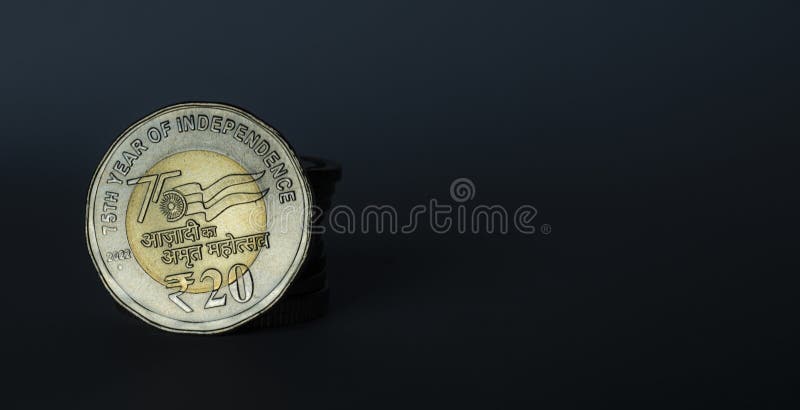 Indian Rupee Coin in the Dark Background Stock Photo - Image of ...
