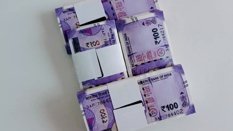 Indian Rupee 100 Currency Note Bundles Notes Isolated on White ...