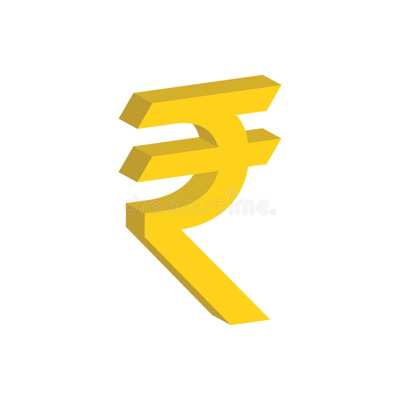 Indian Rupee Icon. Indian Rupee Icon 3D Isometric Vector ICON Stock ...