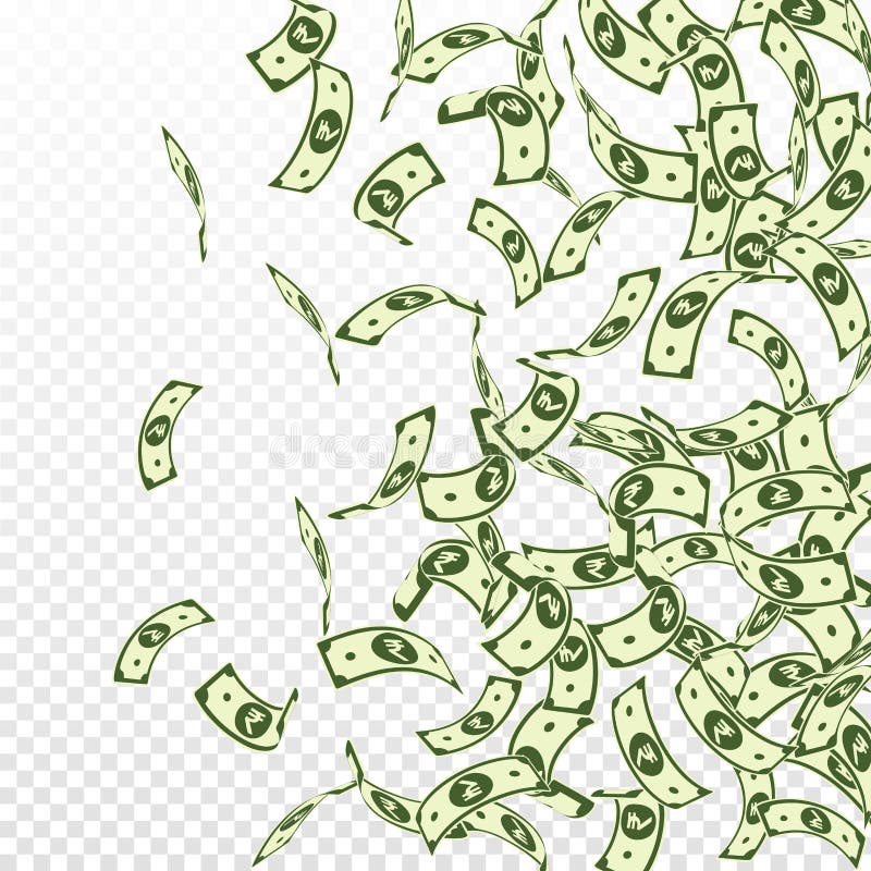 Indian Rupee Notes Falling. Sparse INR Bills on Tr Stock Illustration ...