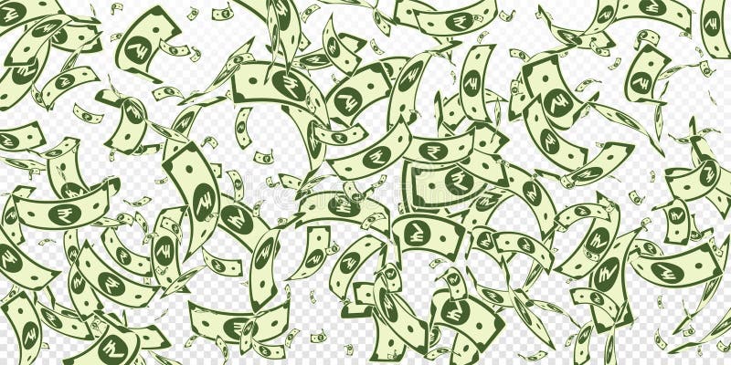 Indian Rupee Notes Falling. Random Stock Vector - Illustration of sign ...